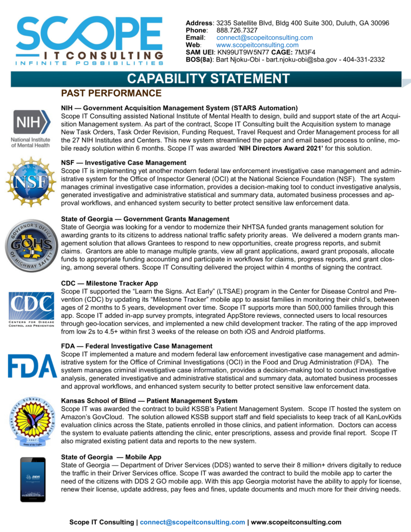 Capability Statement – ScopeIT